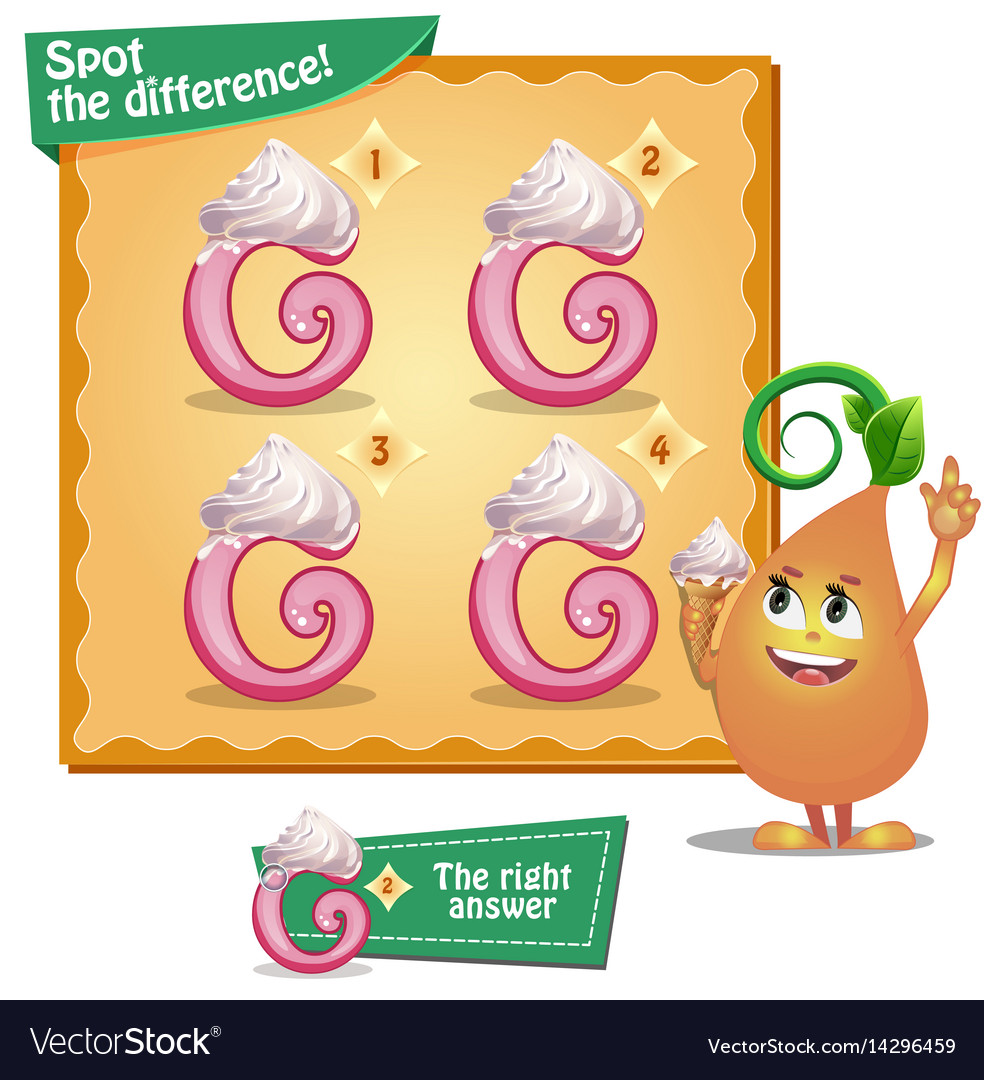 Spot difference letters g Royalty Free Vector Image Spot difference letters g Royalty Free Vector Image
