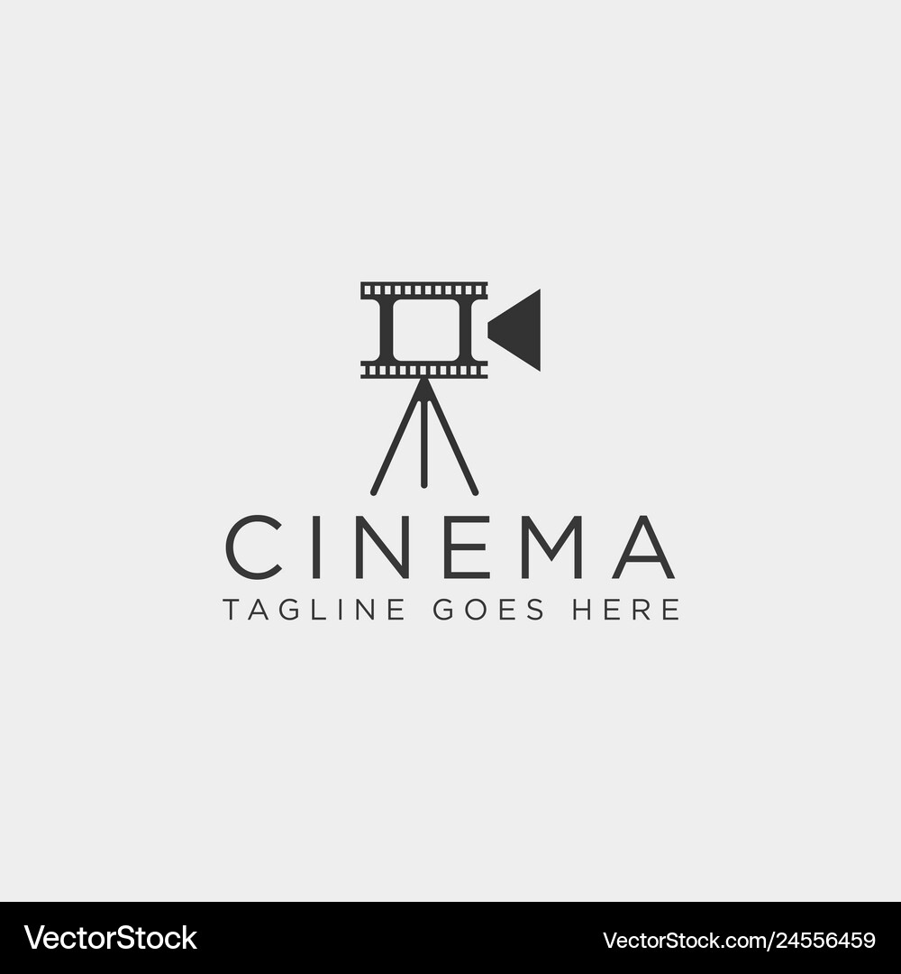 Video cinema with tripod stand simple logo Vector Image