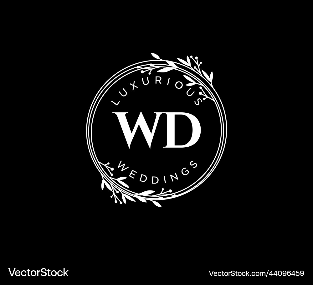 Wd initials letter wedding monogram logos Vector Image