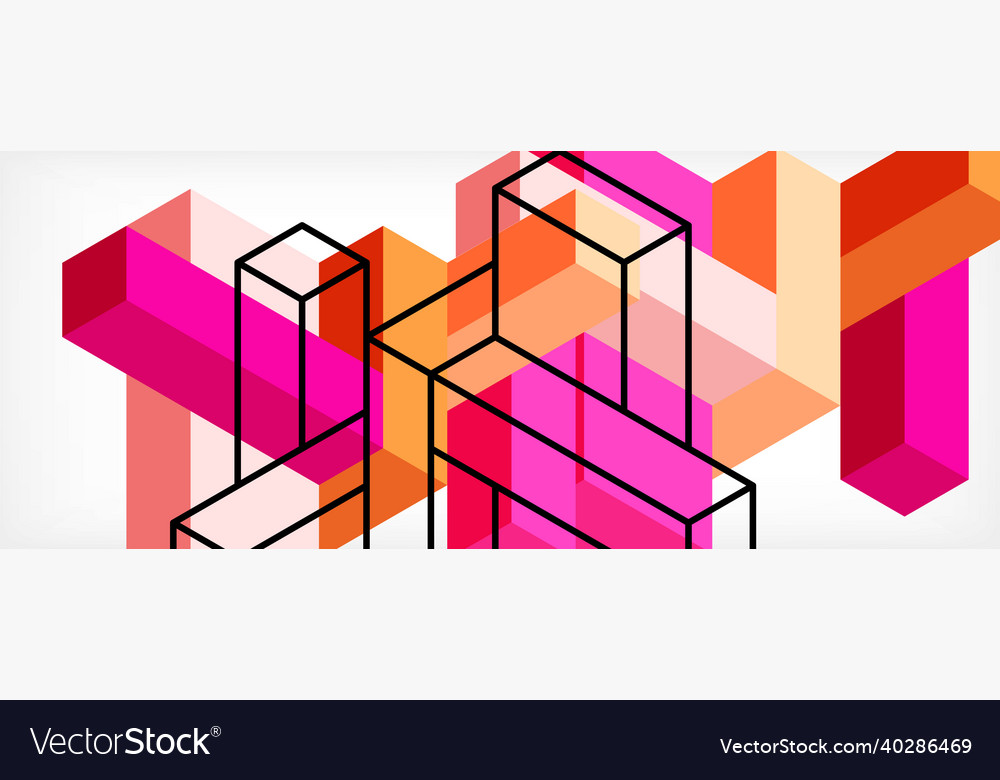 Abstract background 3d cubes cubic elements Vector Image