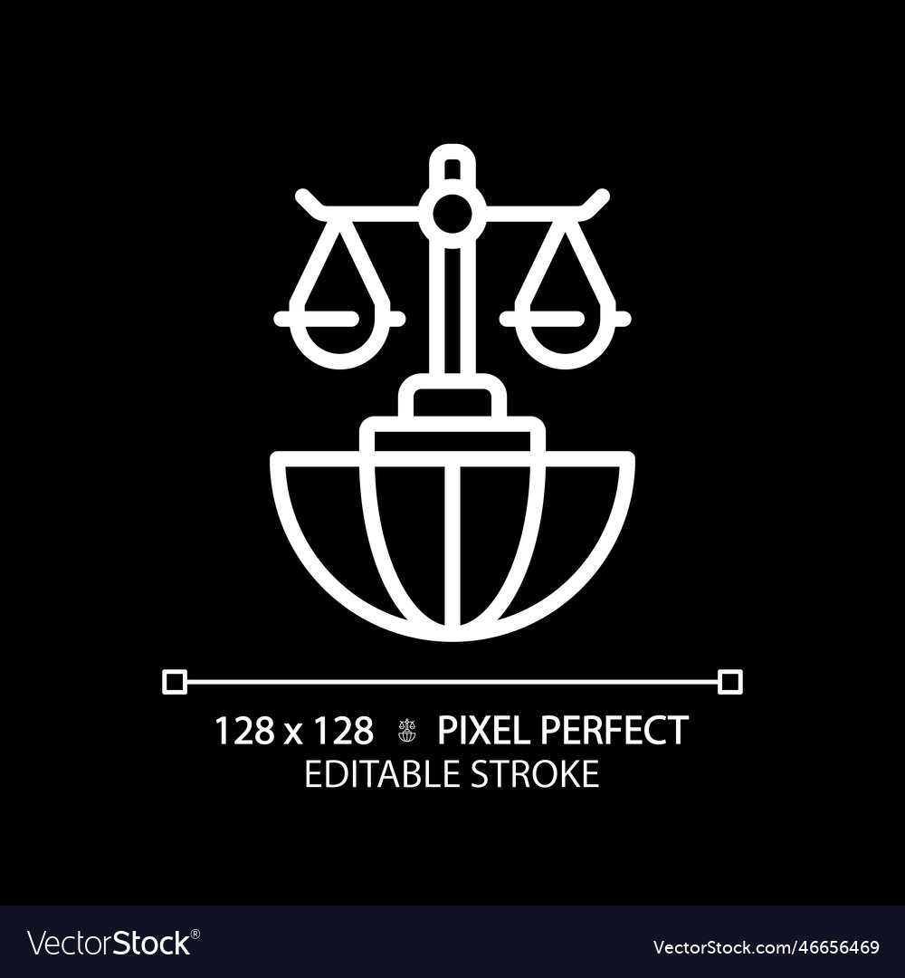 International law pixel perfect white linear icon Vector Image International law pixel perfect white linear icon Vector Image