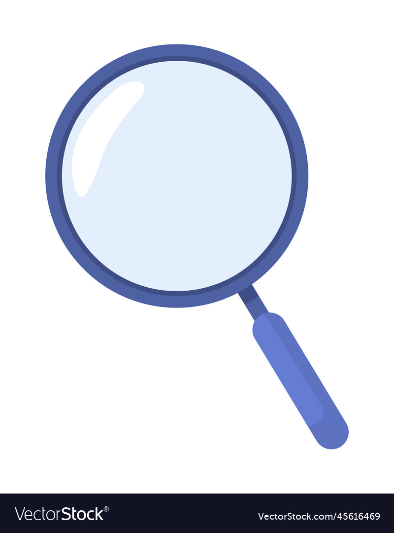 Magnifying glass semi flat color element Vector Image Magnifying glass semi flat color element Vector Image