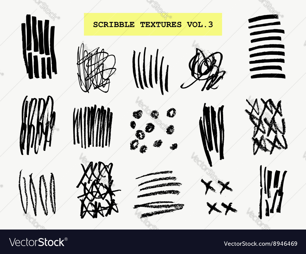 Scribble textures collection Royalty Free Vector Image