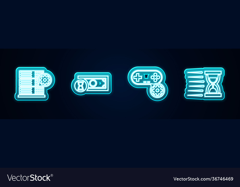 Set line server setting fast payments gamepad Vector Image Set line server setting fast payments gamepad Vector Image