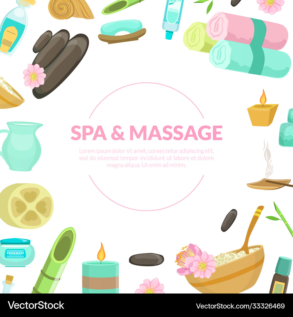 Spa and massage center banner template with space Vector Image