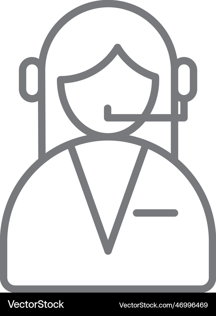 Support business people icon with black outline Vector Image