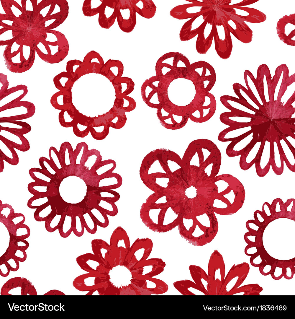Watercolor abstract flower seamless pattern Vector Image