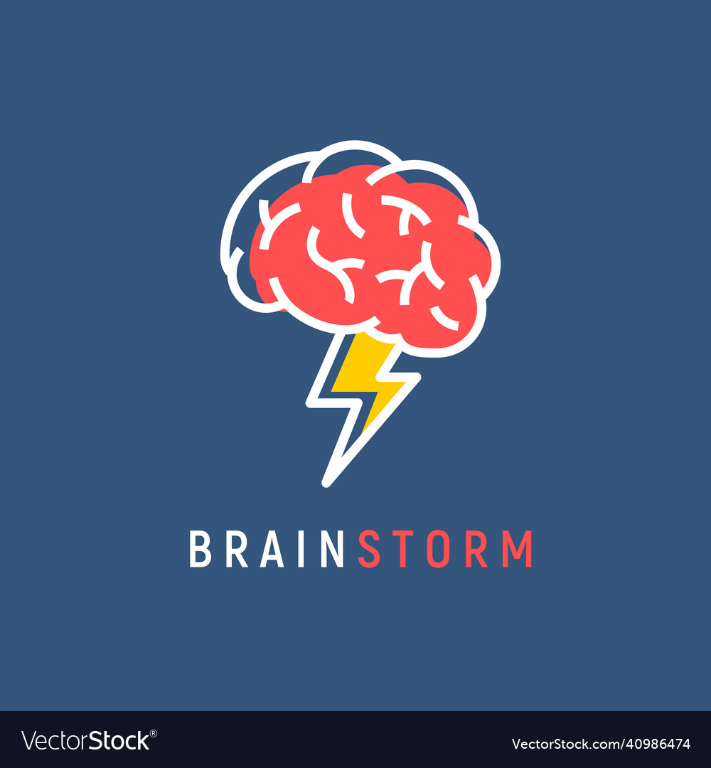 Brainstorm icon idea brain storm lighting Vector Image Brainstorm icon idea brain storm lighting Vector Image