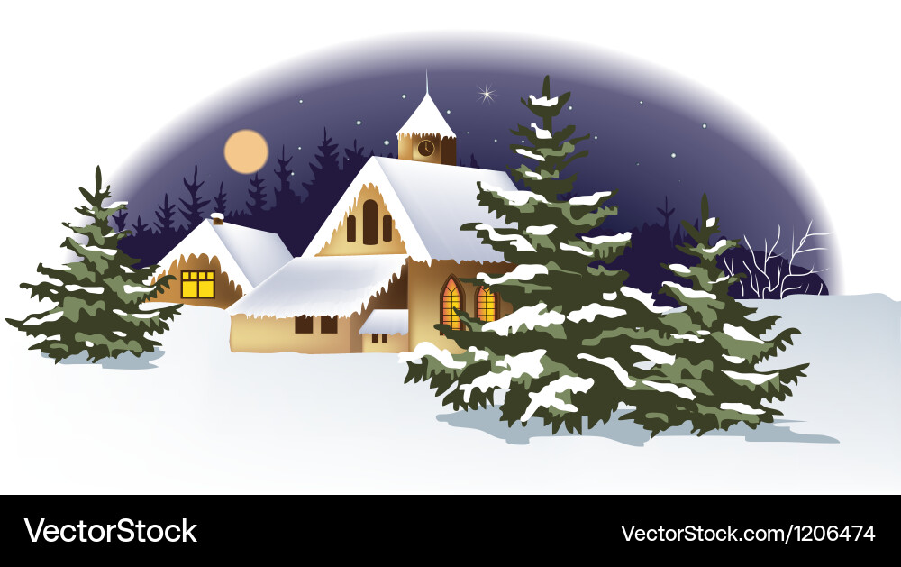 Christmas landscape background Royalty Free Vector Image