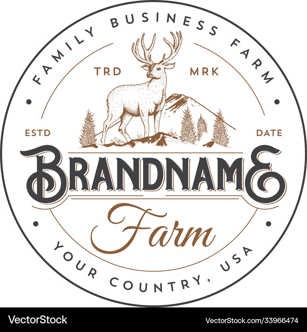 Family farm logo design template Royalty Free Vector Image
