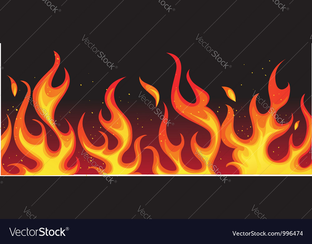 Fiery flames background Royalty Free Vector Image
