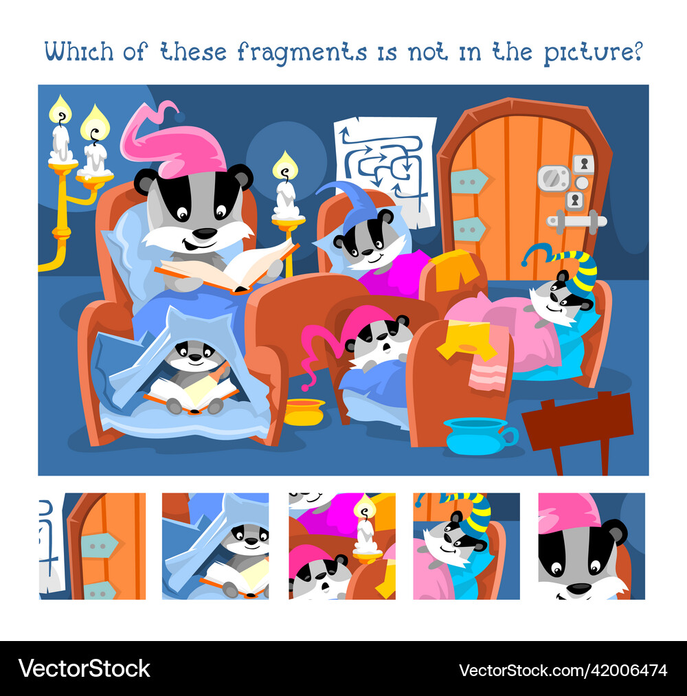 Find objects in picture game for children cute Vector Image
