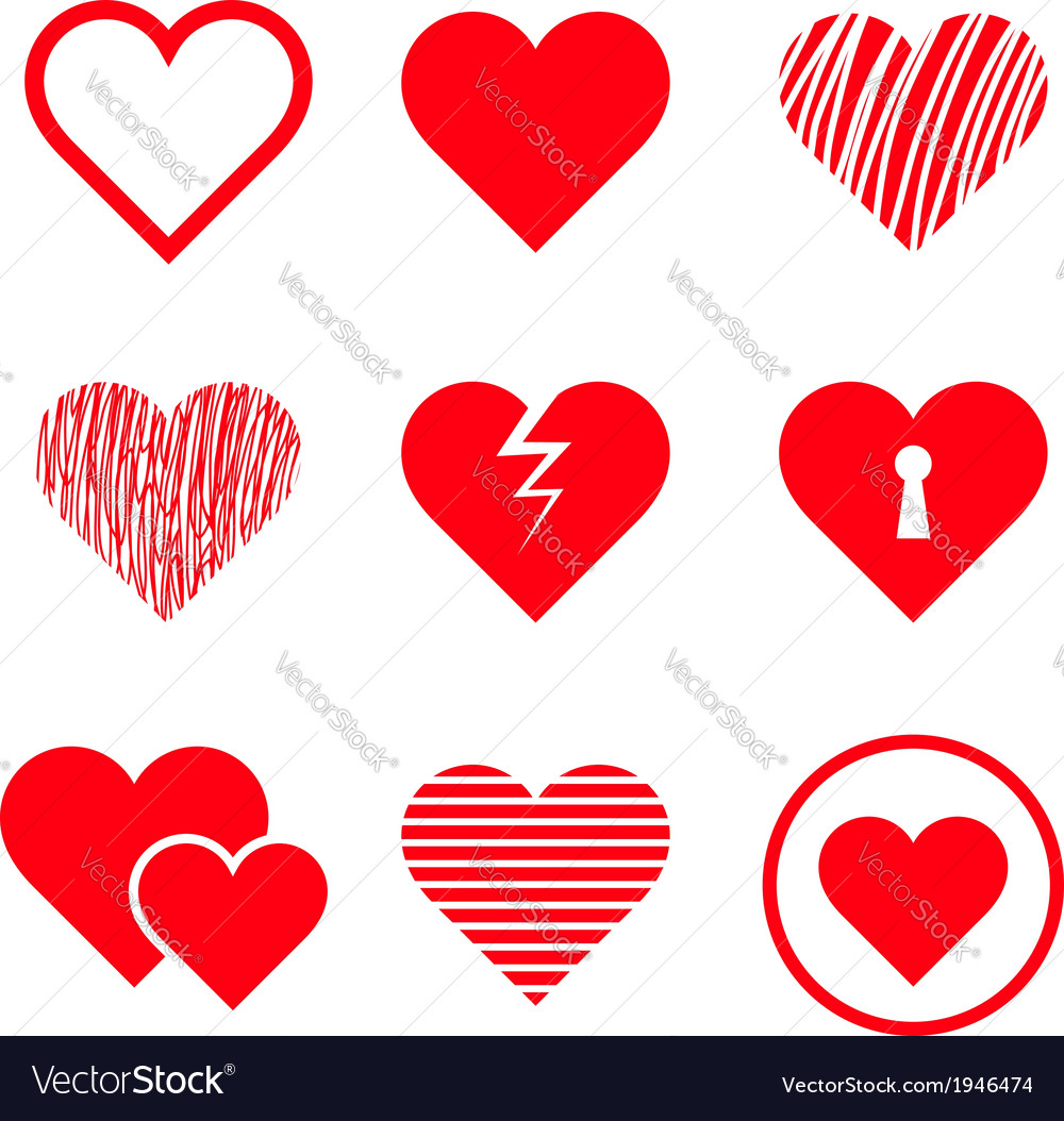 Hearts set Royalty Free Vector Image - VectorStock