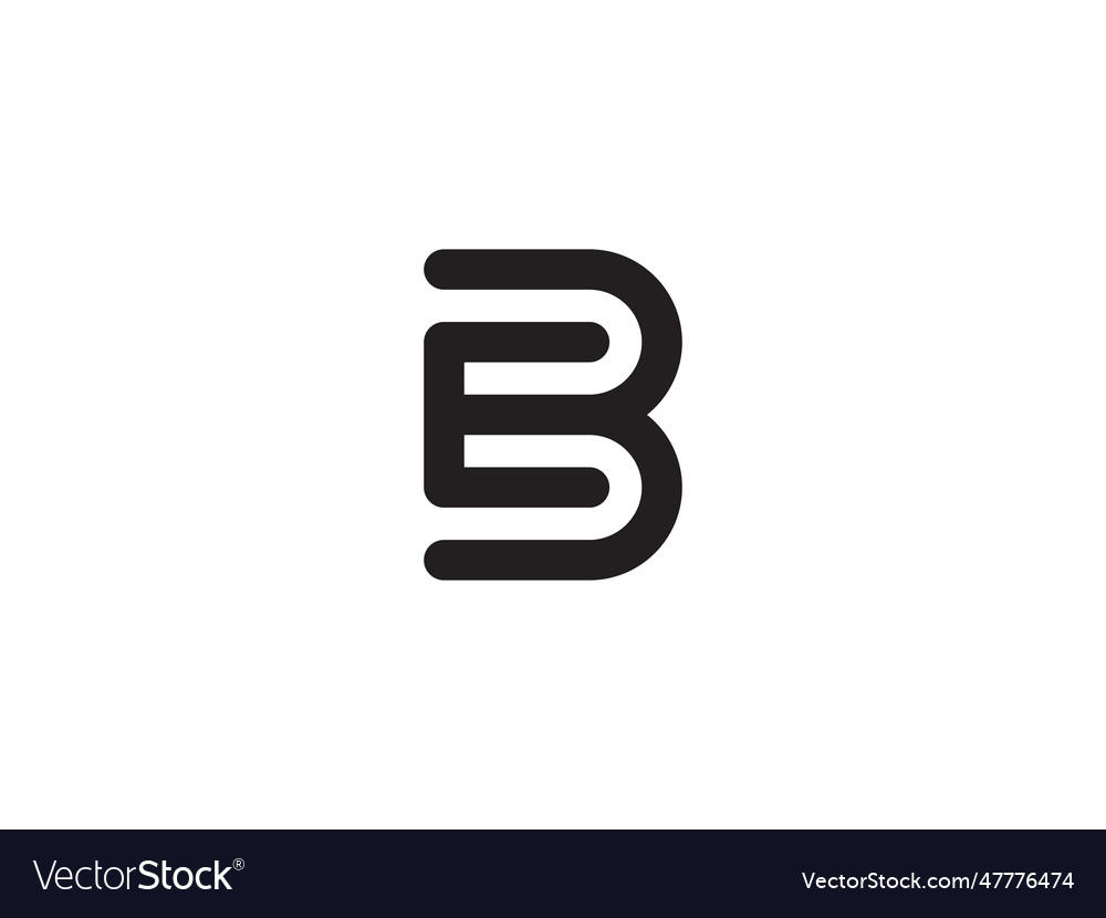 Modern monogram letter eb or be logo design Vector Image