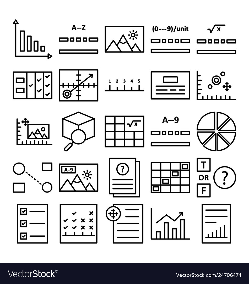 Report and analysis icons pack that can Royalty Free Vector