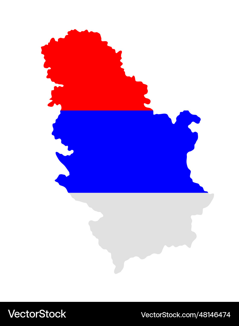 Republic Serbia Map Flag Silhouette Royalty Free Vector