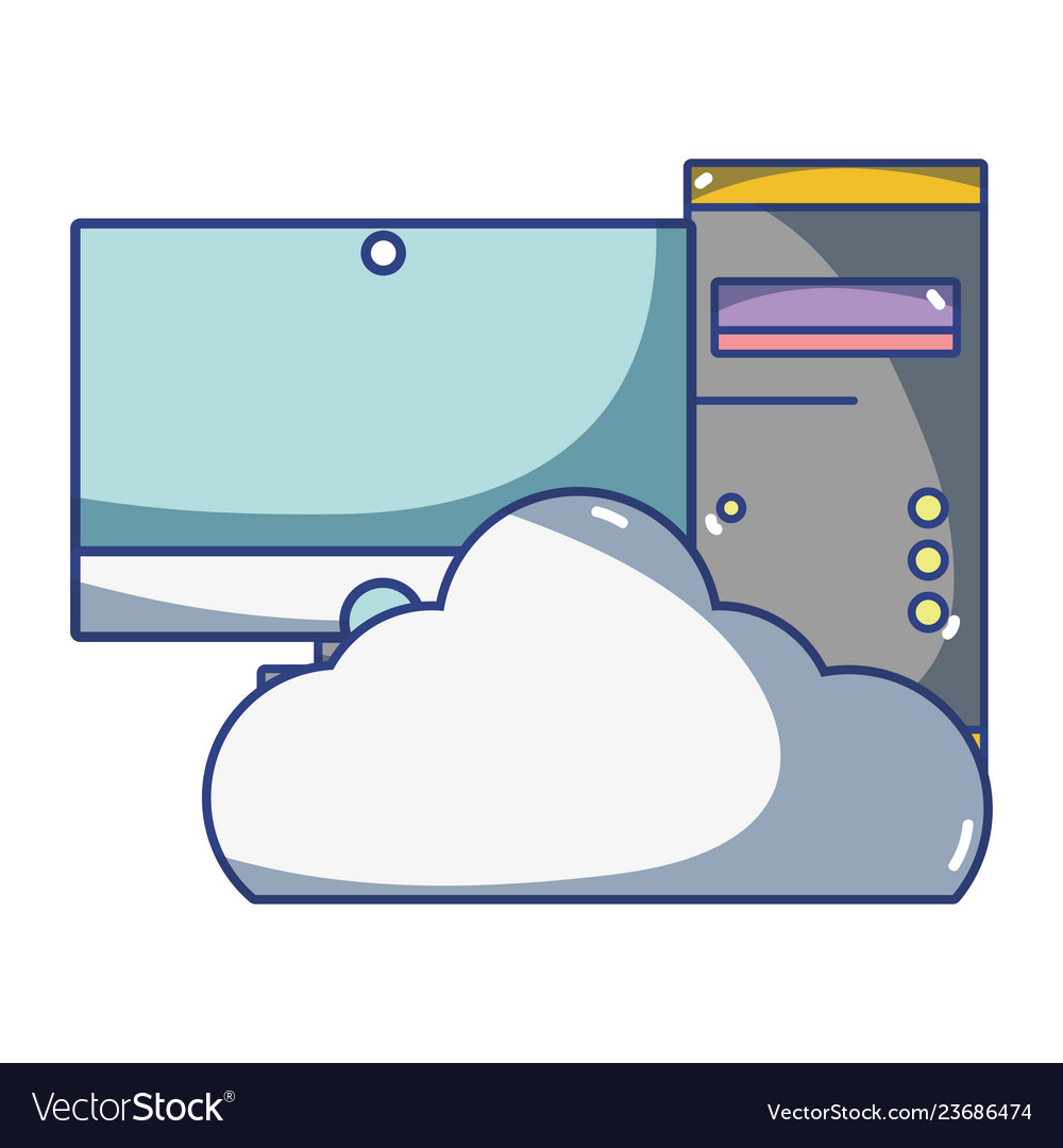 Technology computing cartoon Royalty Free Vector Image