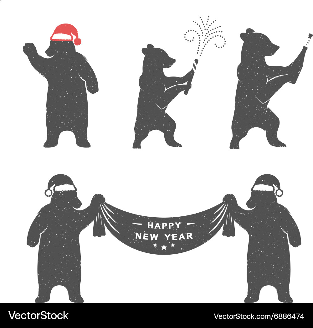 Vintage of bear Royalty Free Vector Image - VectorStock