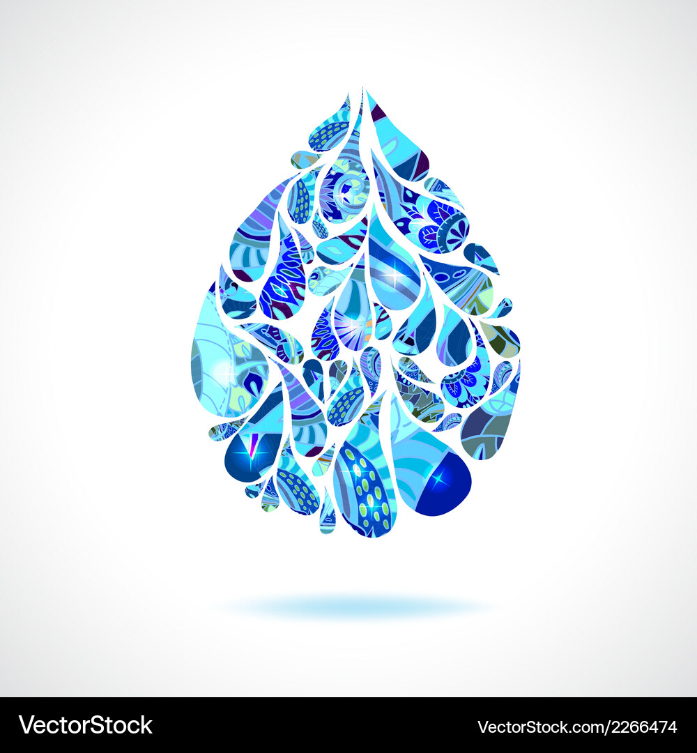Water drops Royalty Free Vector Image - VectorStock