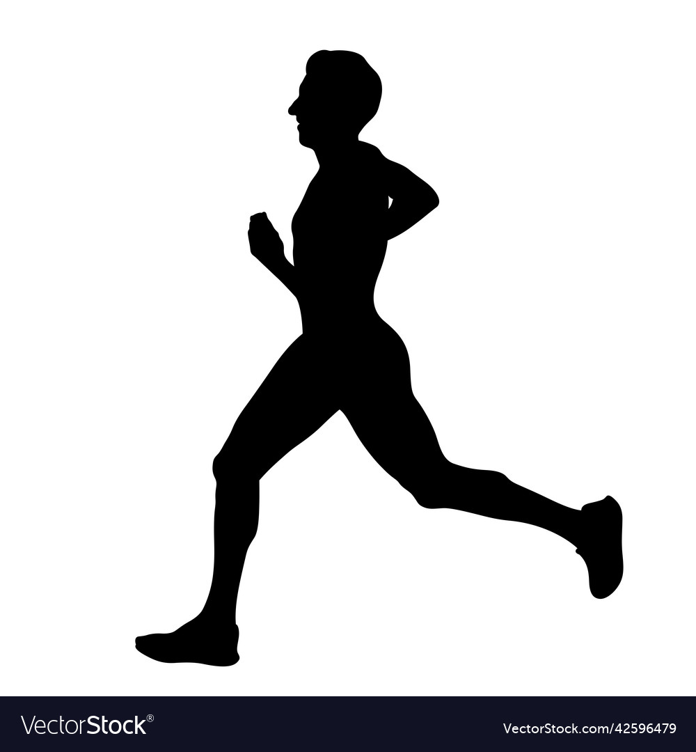 Athlete runner running marathon Royalty Free Vector Image