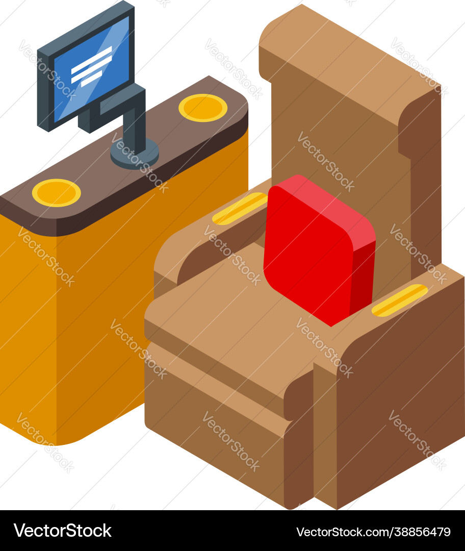 Business class air travel icon isometric Vector Image