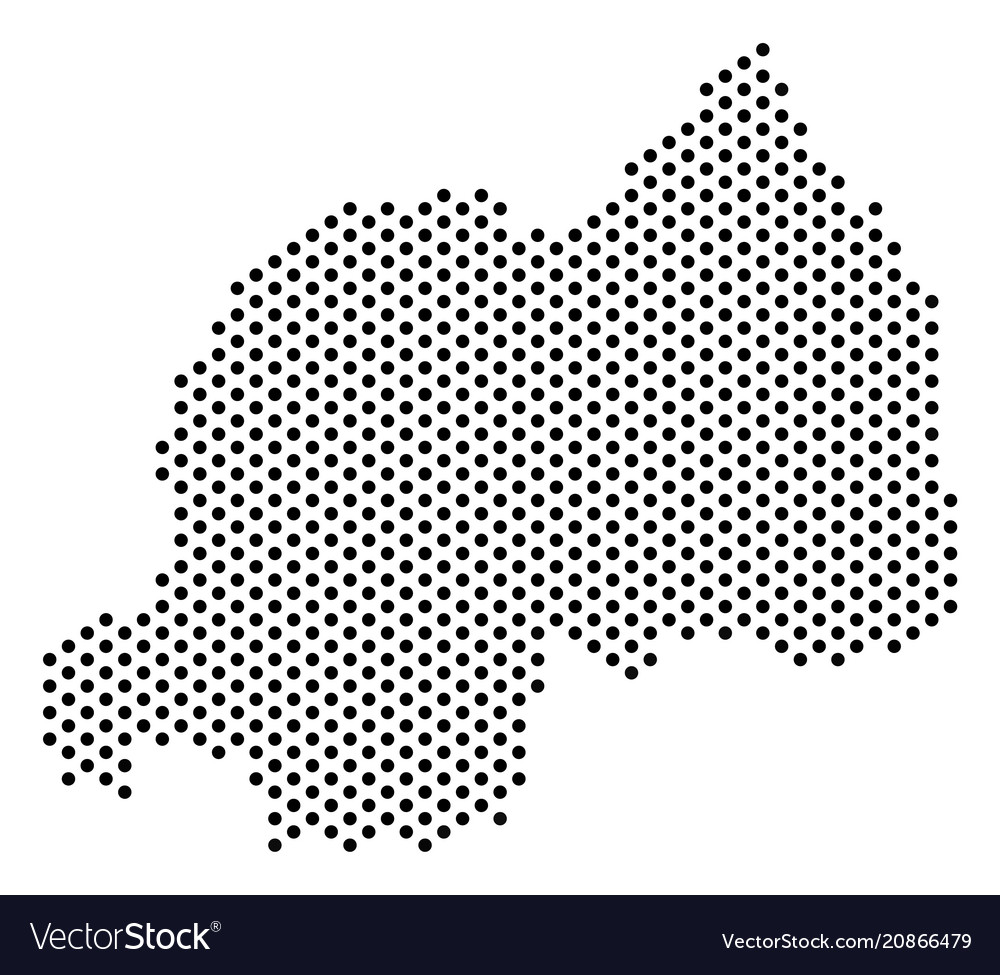 Dot rwanda map Royalty Free Vector Image - VectorStock