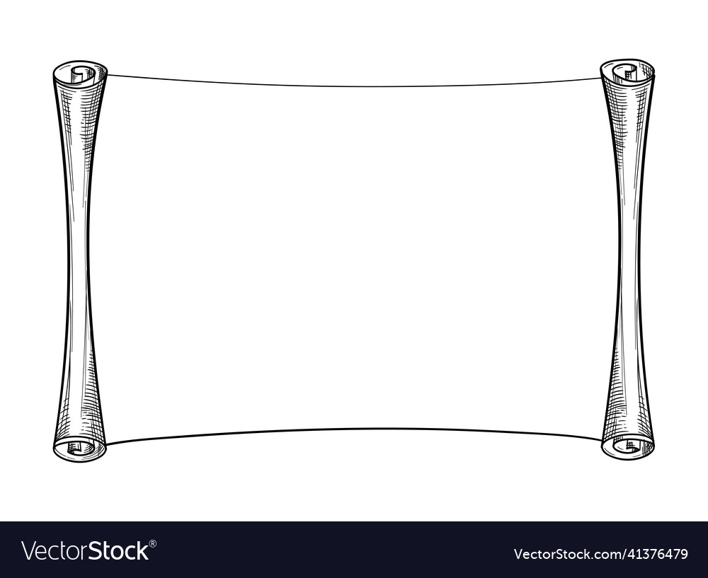 Horizontal scroll paper ancient scroll shape Vector Image