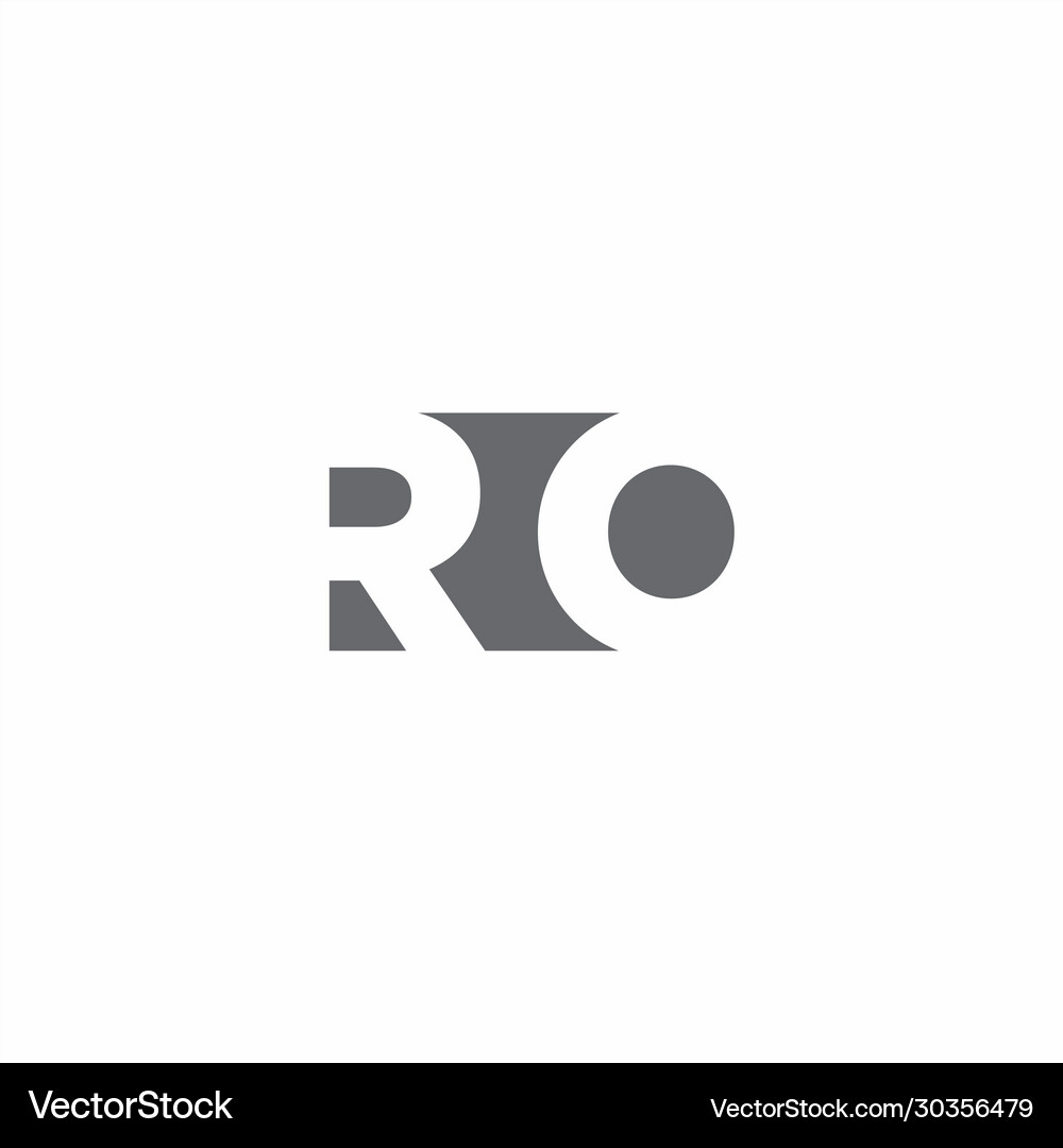 Ro logo monogram with negative space style design Vector Image