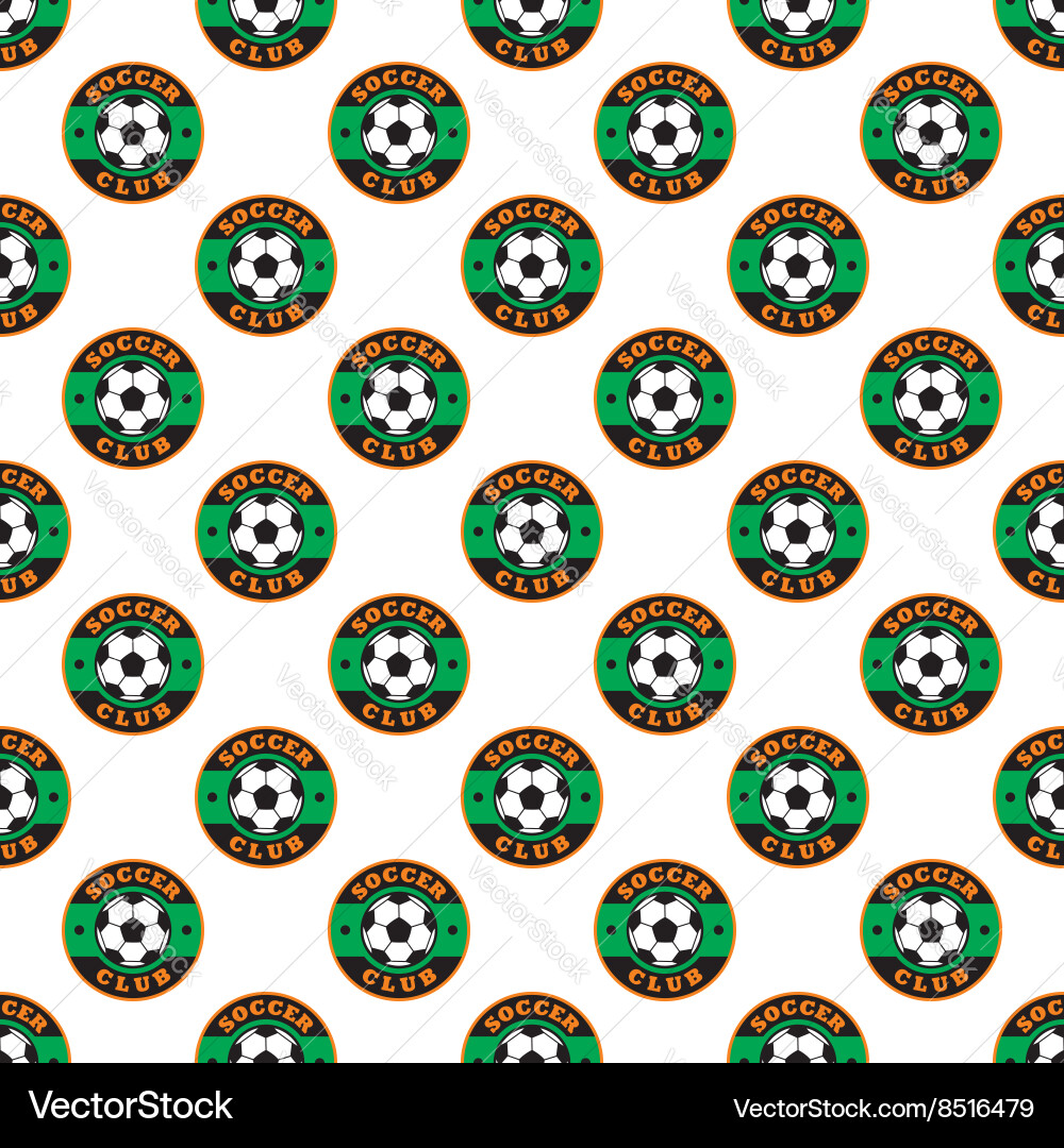 Soccer pattern seamless Royalty Free Vector Image