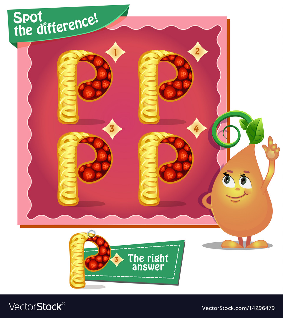 Spot the difference letters p Royalty Free Vector Image Spot the difference letters p Royalty Free Vector Image