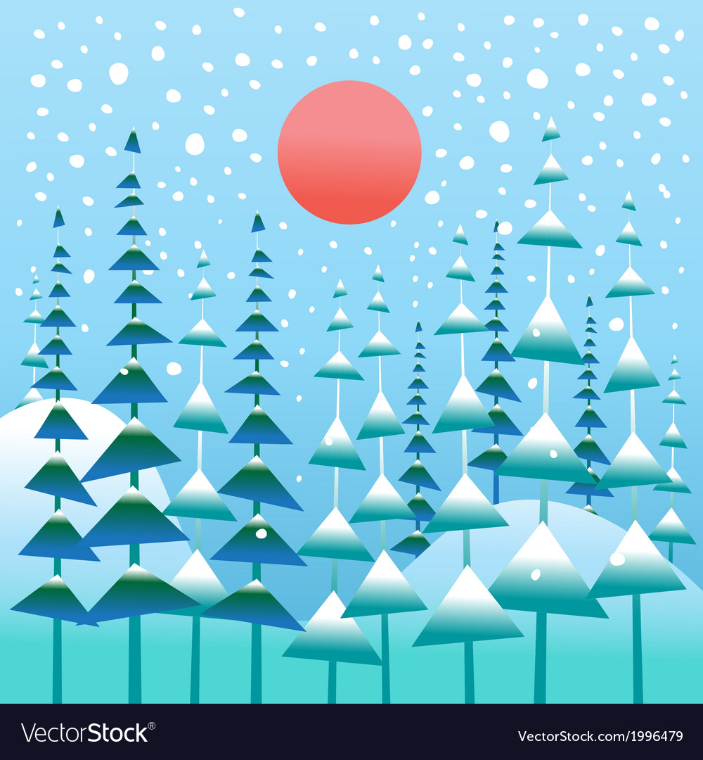 Winter forest Royalty Free Vector Image - VectorStock