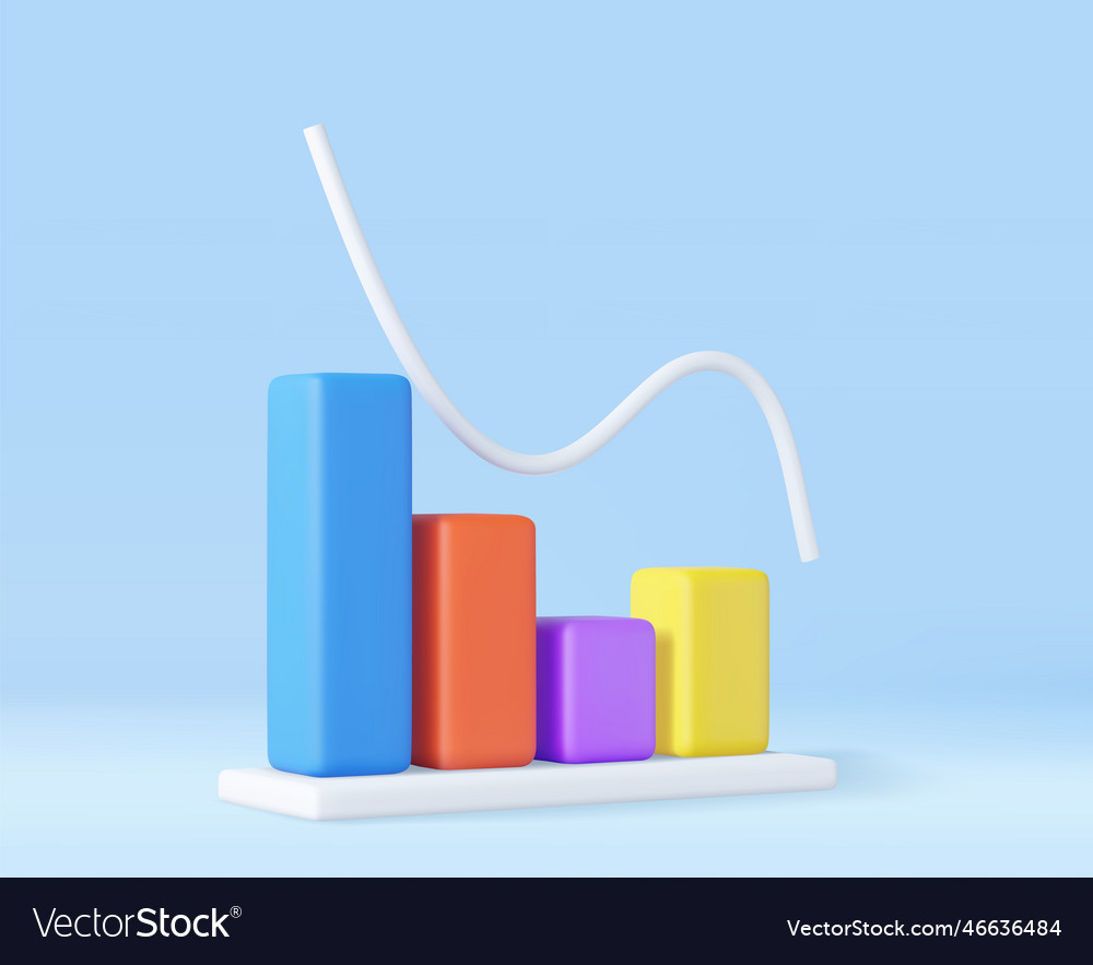 3d graph stock icon Royalty Free Vector Image - VectorStock