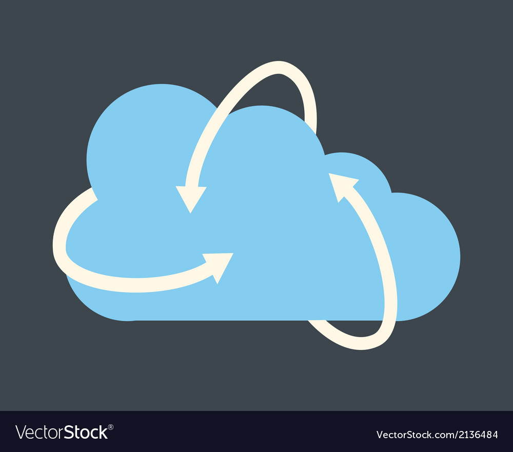 Cloud computing over gray background Royalty Free Vector