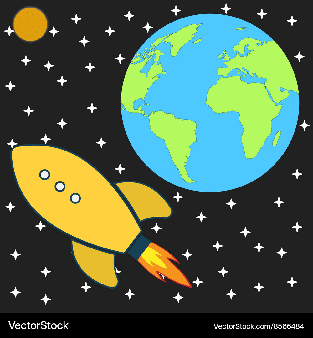 Cosmos explore space rocket Royalty Free Vector Image