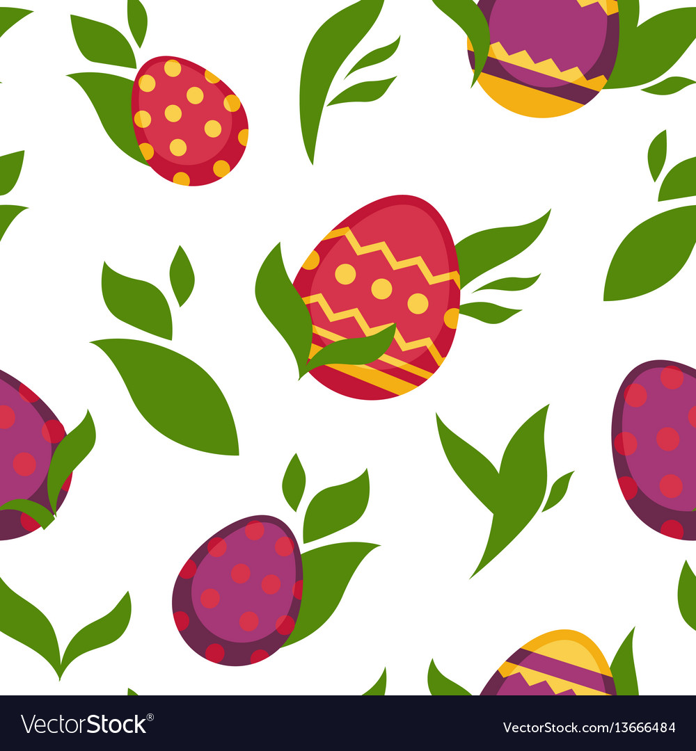 Easter paschal eggs seamless pattern Royalty Free Vector