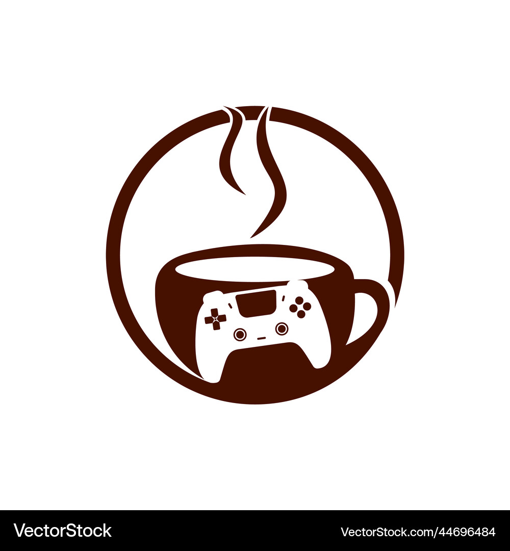 Gamer cafe logo design template Royalty Free Vector Image
