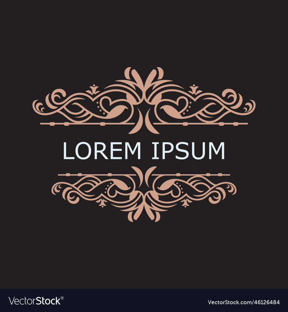 Luxury logo template flourishes elegant ornament Vector Image