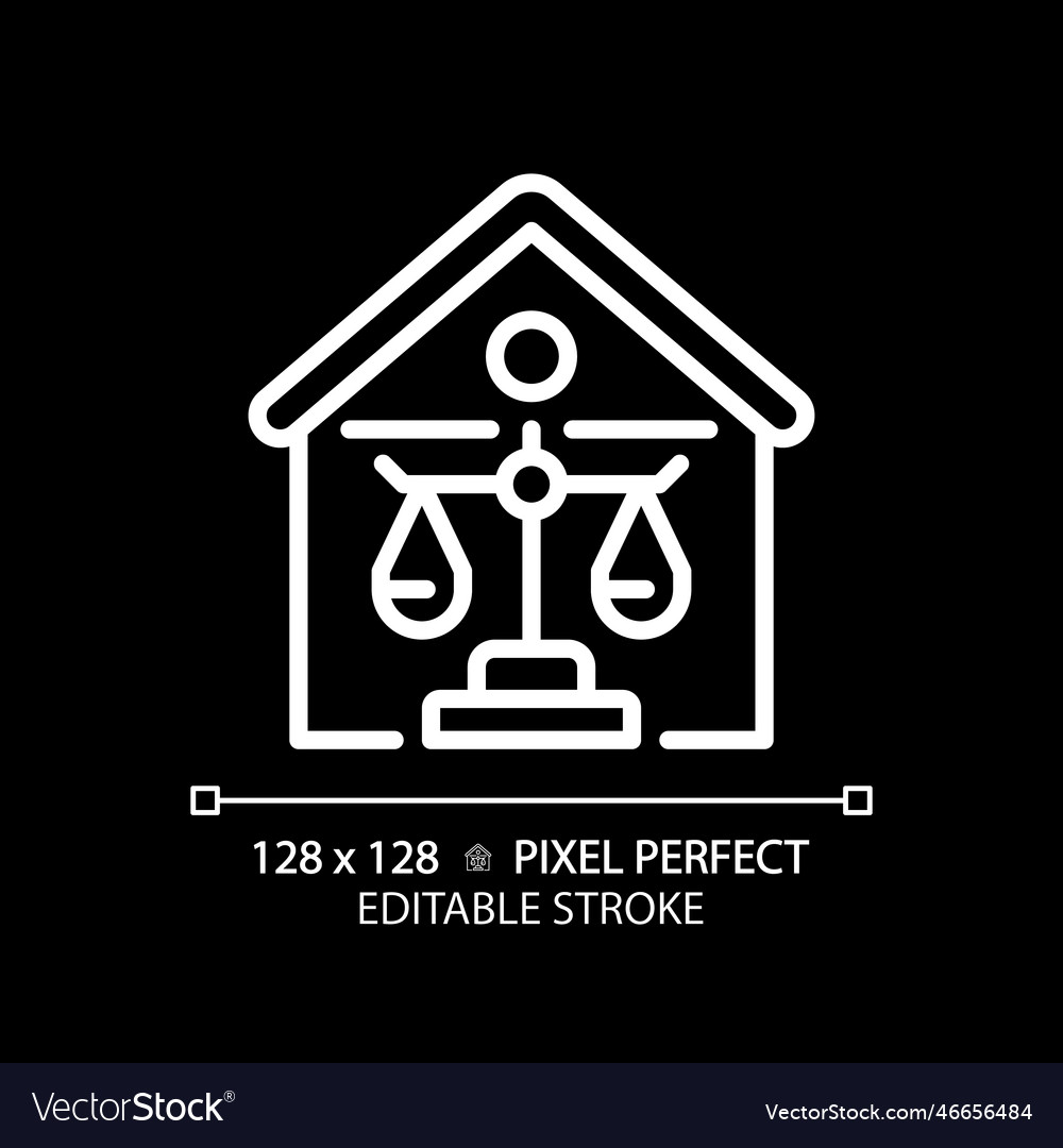 Property law pixel perfect white linear icon Vector Image Property law pixel perfect white linear icon Vector Image