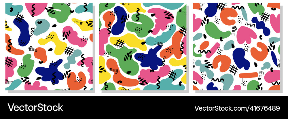 Abstract bright colorful organic hand drawn Vector Image