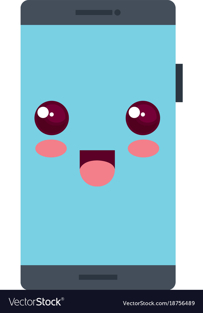 Smartphone device kawaii character Royalty Free Vector Image