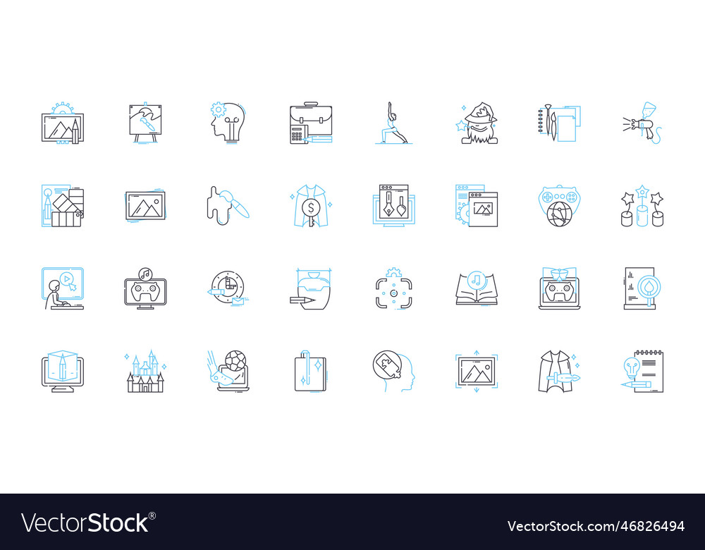 Design commerce linear icons set aesthetics Vector Image