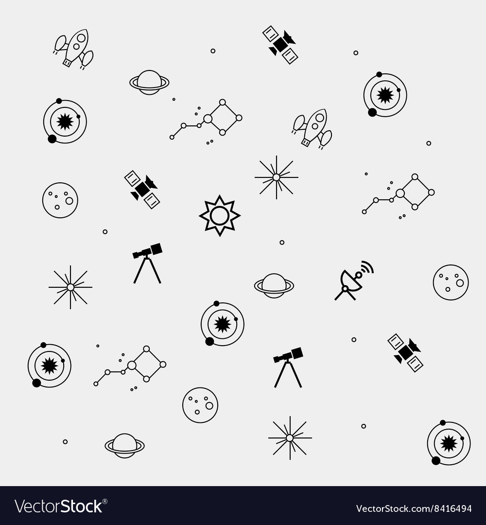 Geometric simple minimal pattern space objects Vector Image