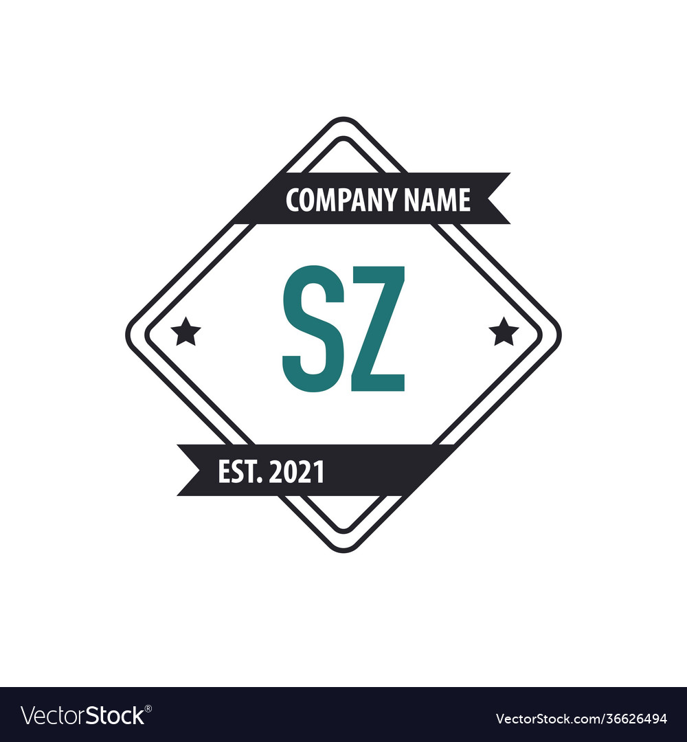 Initial letter sz rectangle design logo concept Vector Image