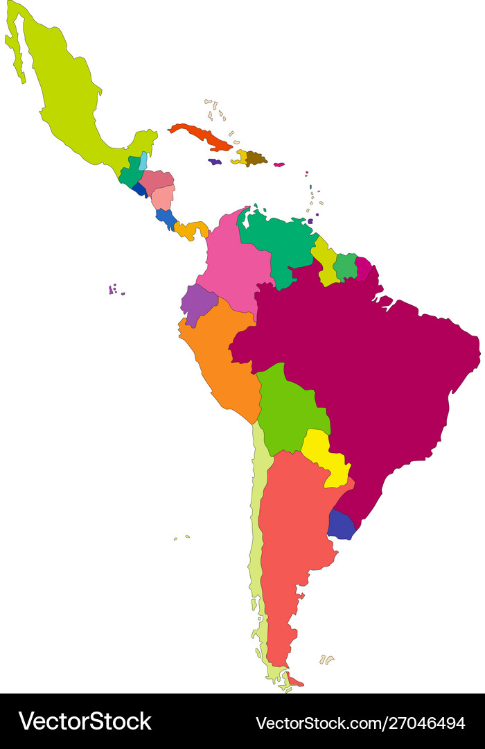 Latin America Political Map Royalty Free Vector Image