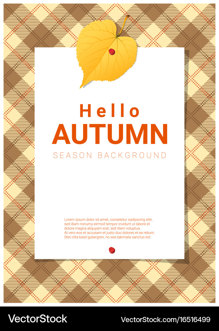 Blank poster on autumn theme background Royalty Free Vector