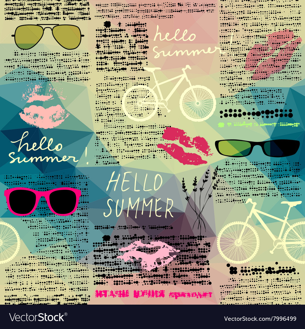 Imitation of newspaper hello summer Royalty Free Vector Imitation of newspaper hello summer Royalty Free Vector