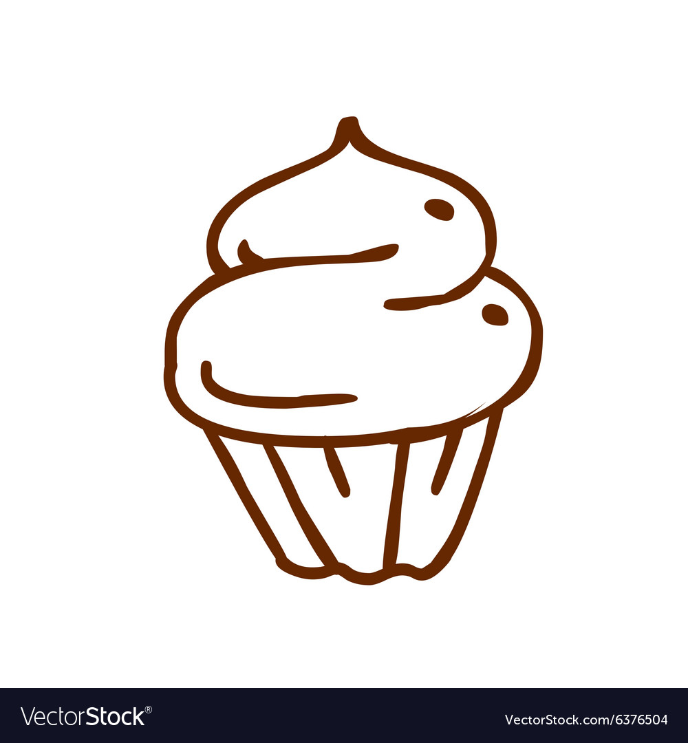 Hand drawn cupcake Royalty Free Vector Image - VectorStock