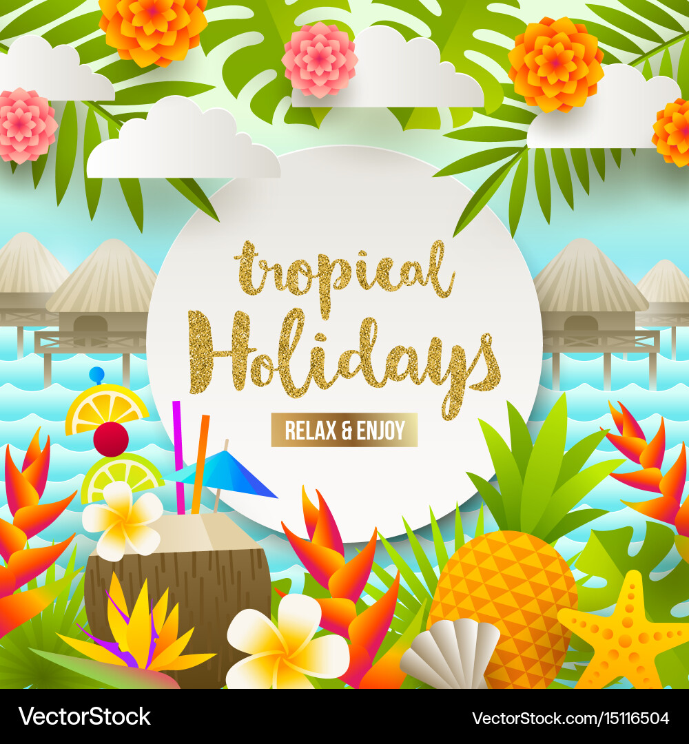 Tropical holidays and beach vacation design Vector Image