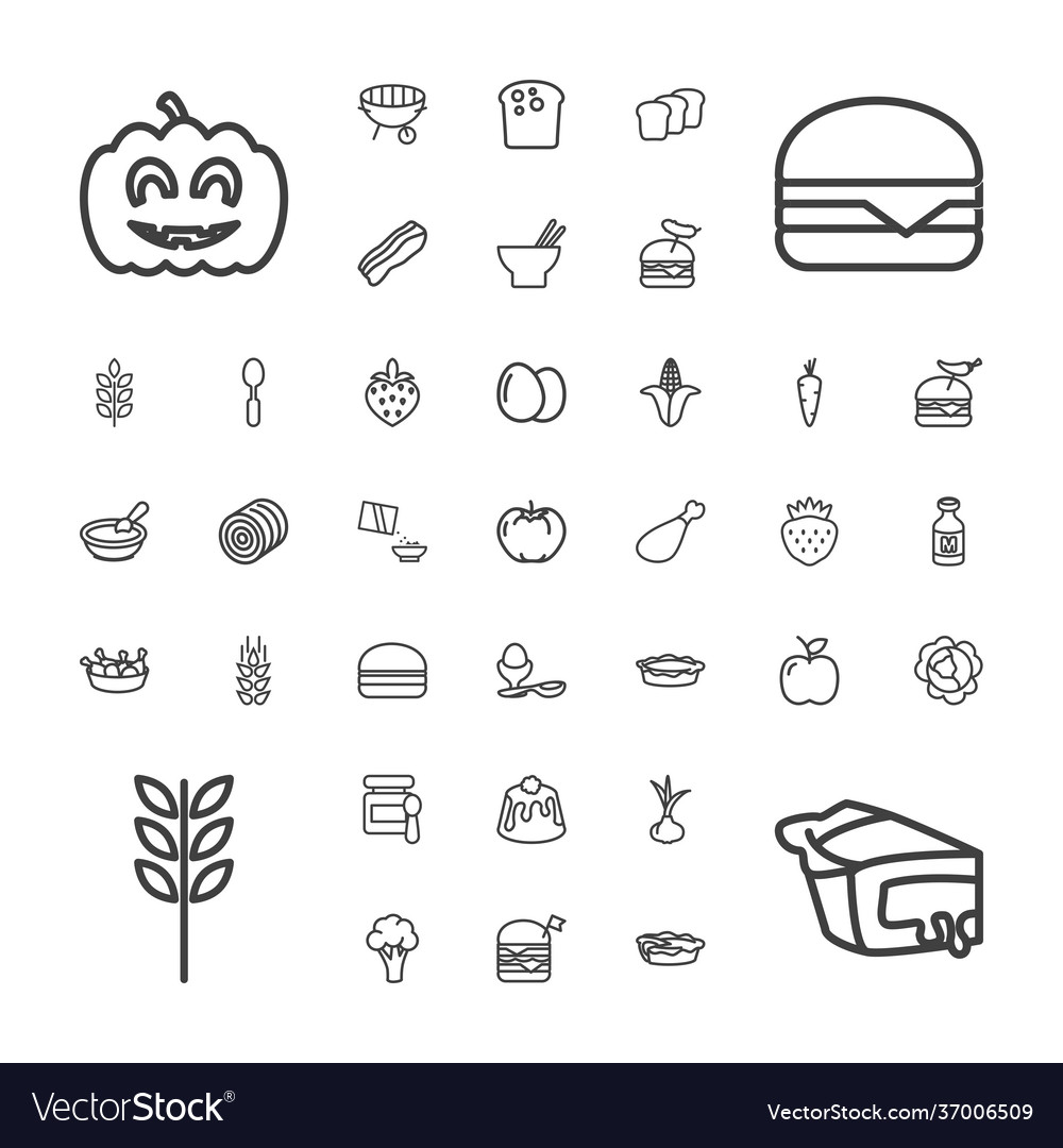 37 nutrition icons Royalty Free Vector Image - VectorStock