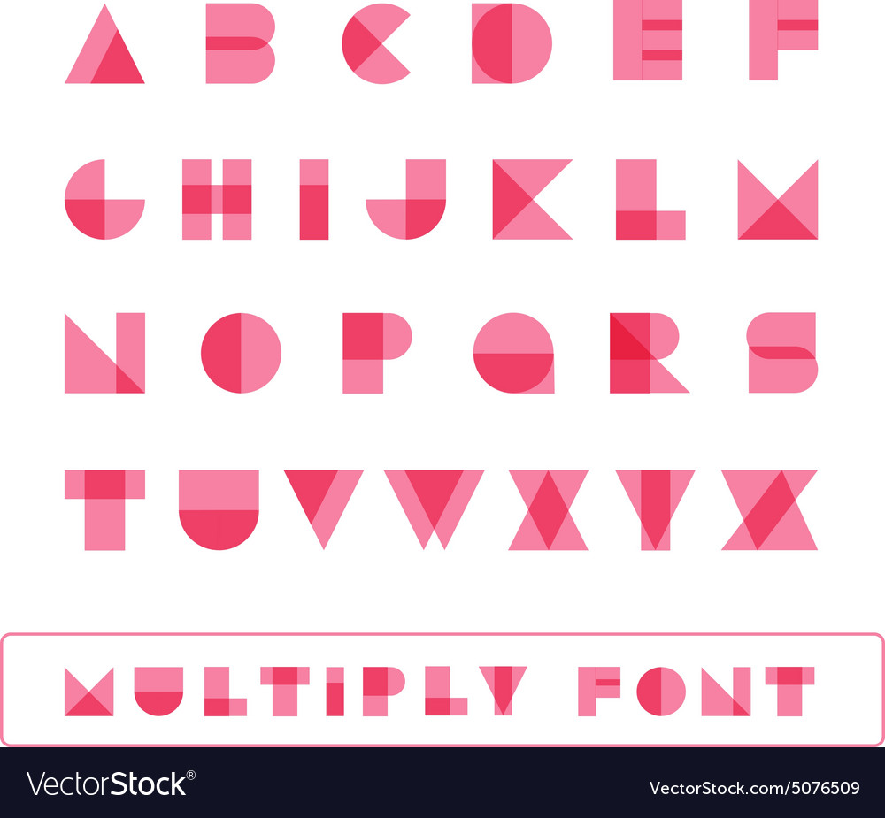 Multiply geometric elements letters Royalty Free Vector